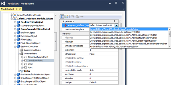 ASPx Google Maps Property Editor