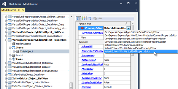 Vertical Grid Property Editor